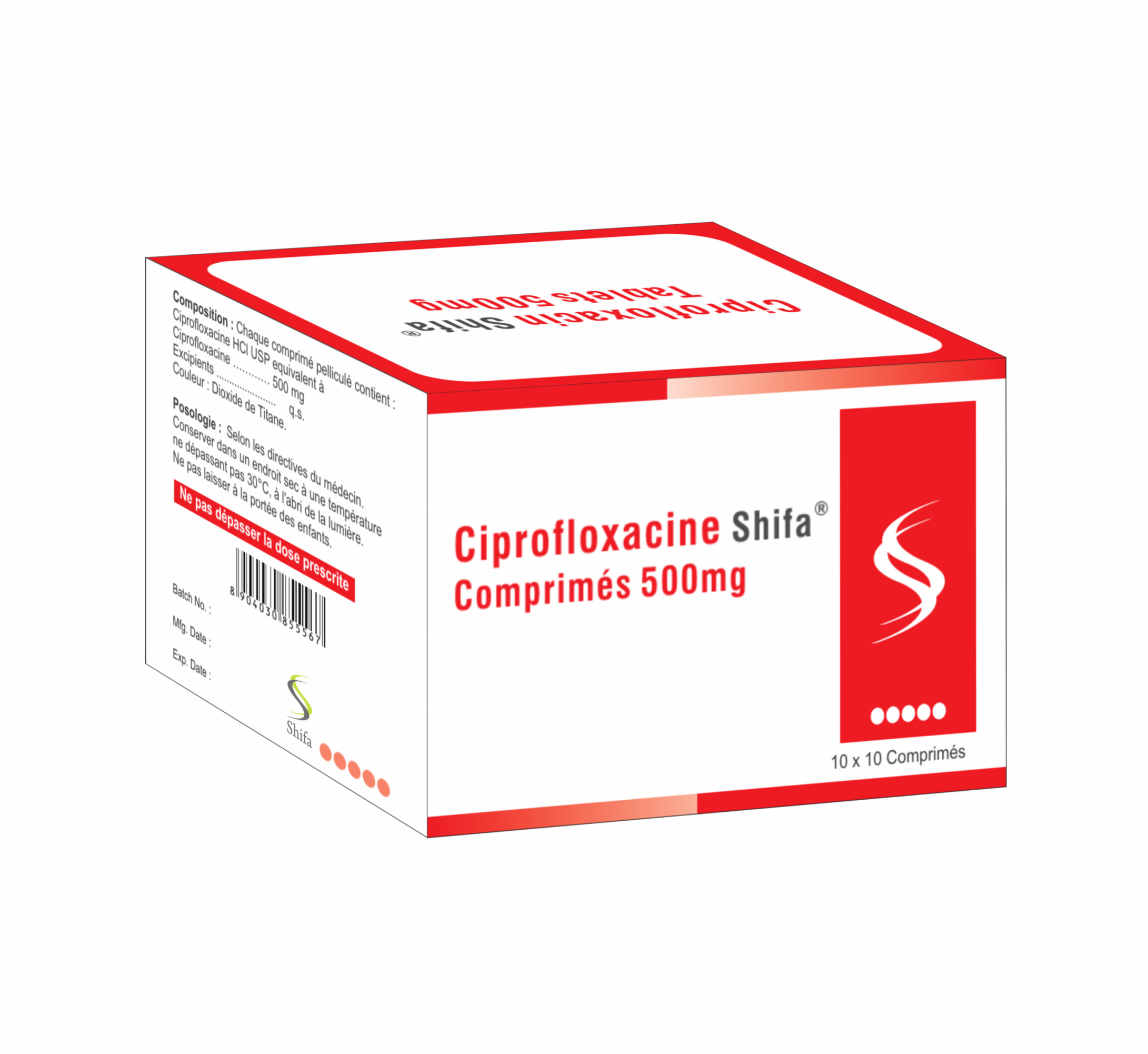 Ciprofloxacine 500mg Comprimé 10x10 - Najmi Pharma